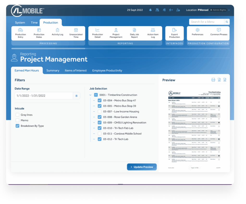 Production Tracking – AL Mobile | Tracking Software