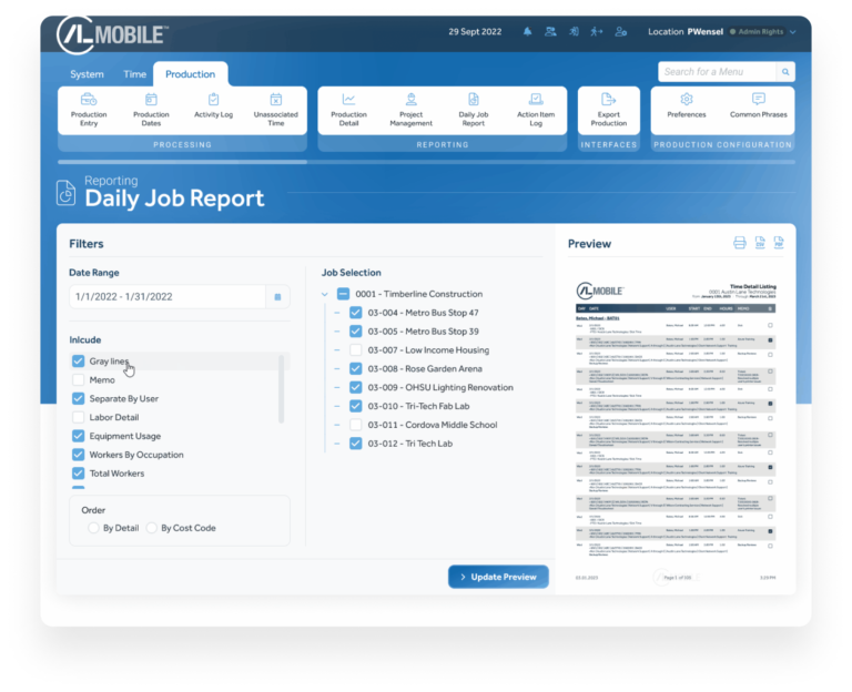 Production Tracking – AL Mobile | Tracking Software